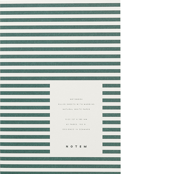 Green Striped Notebook | Cinnoberbookshop